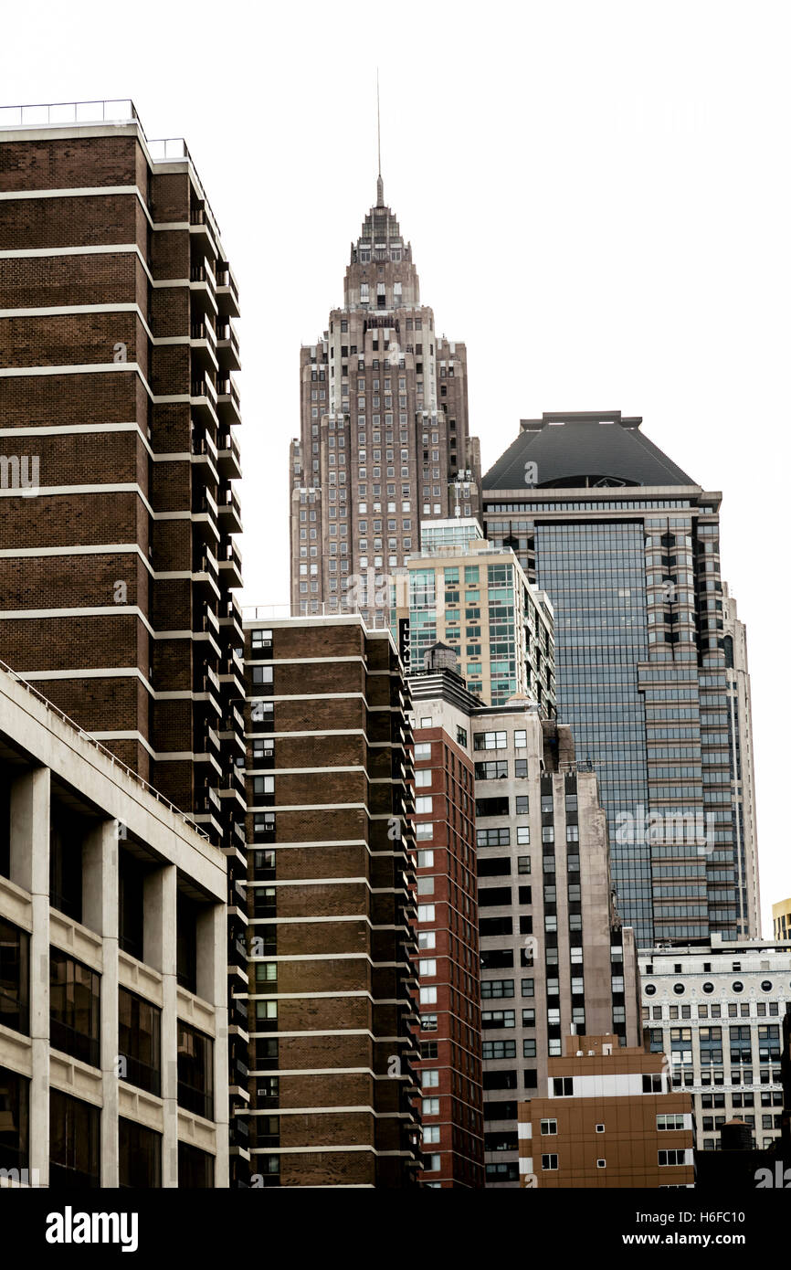 Cluster of high rise apartment and office buildings in Manhattan Stock ...