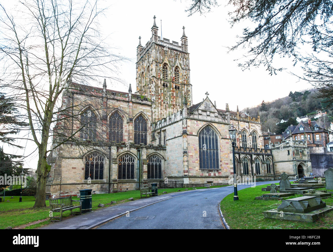 Great Malvern Priory in Malvern, Worcestershire, England, UK Stock ...