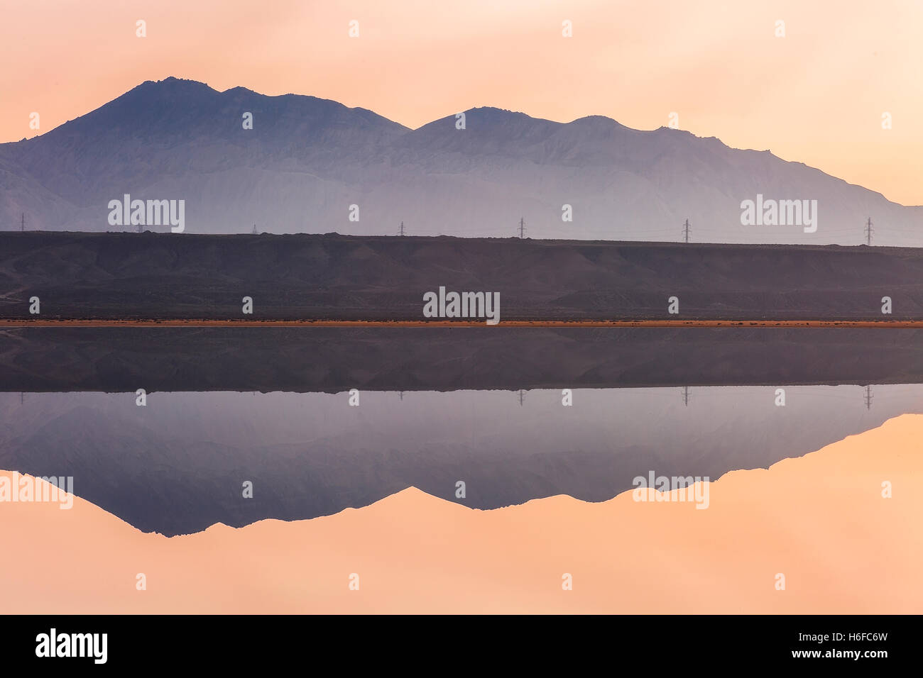 Abstract landscape with water reflection Stock Photo - Alamy