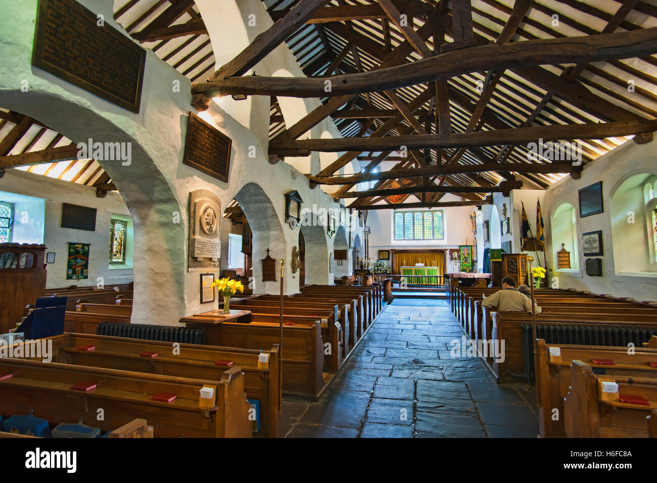 St Oswald's church, grasmere, Grasmere, Lake district, Cumbria, England ...