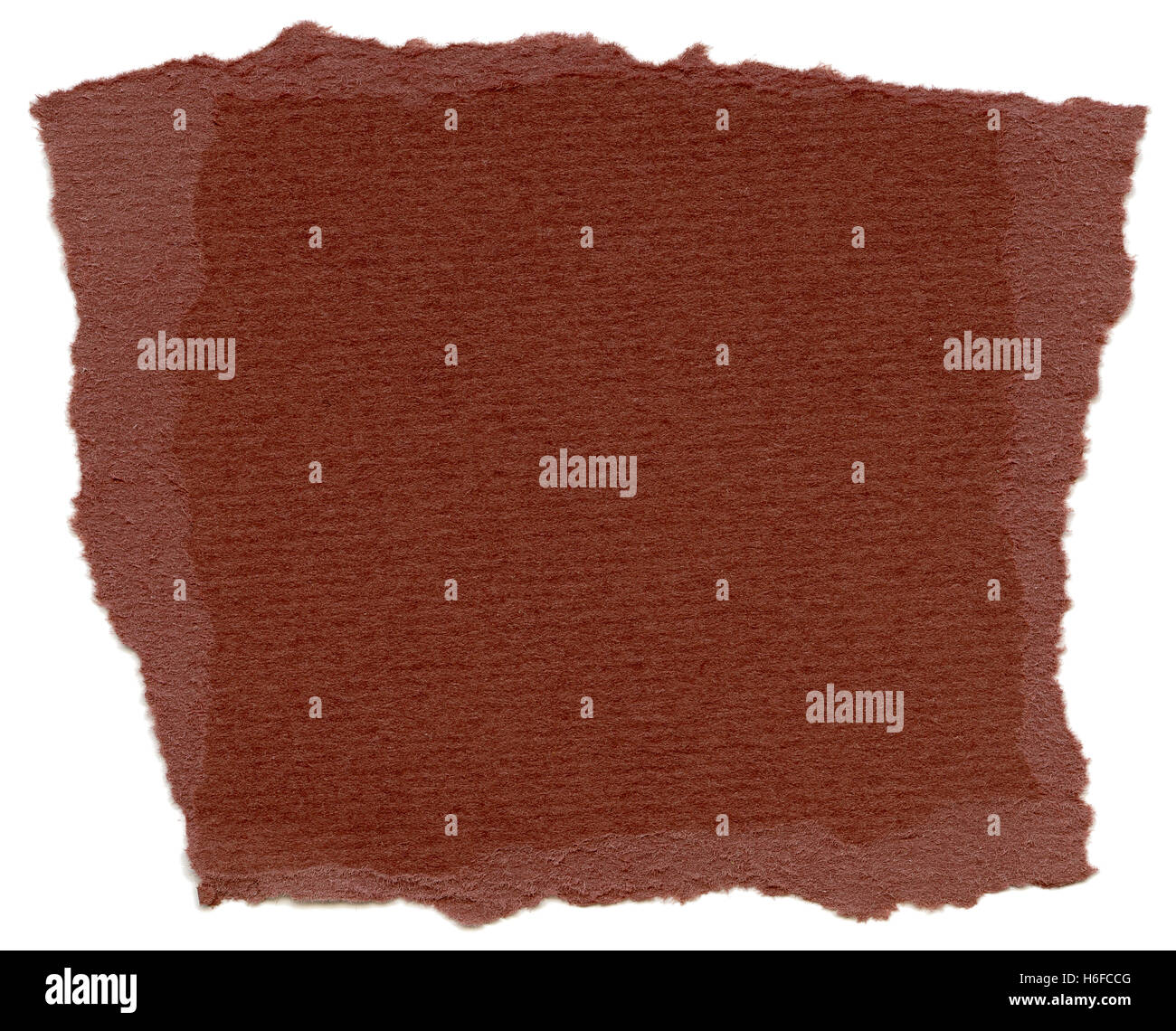 Texture of seal brown fiber paper with torn edges. Isolated on white ...