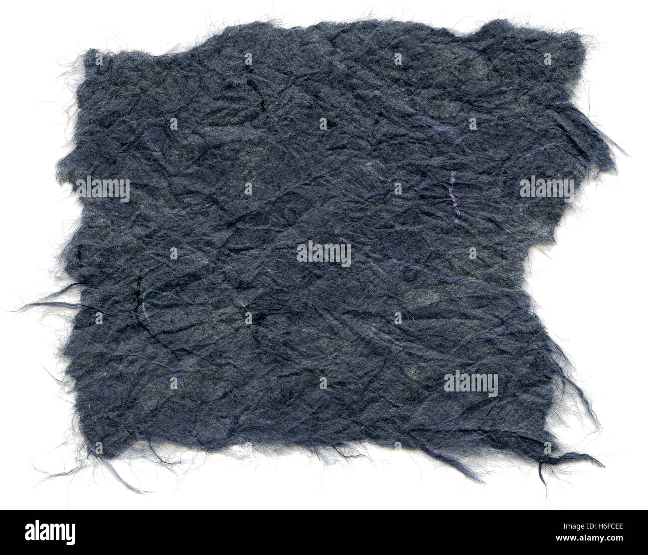 Texture of navy blue rice paper with torn edges. Isolated on white ...