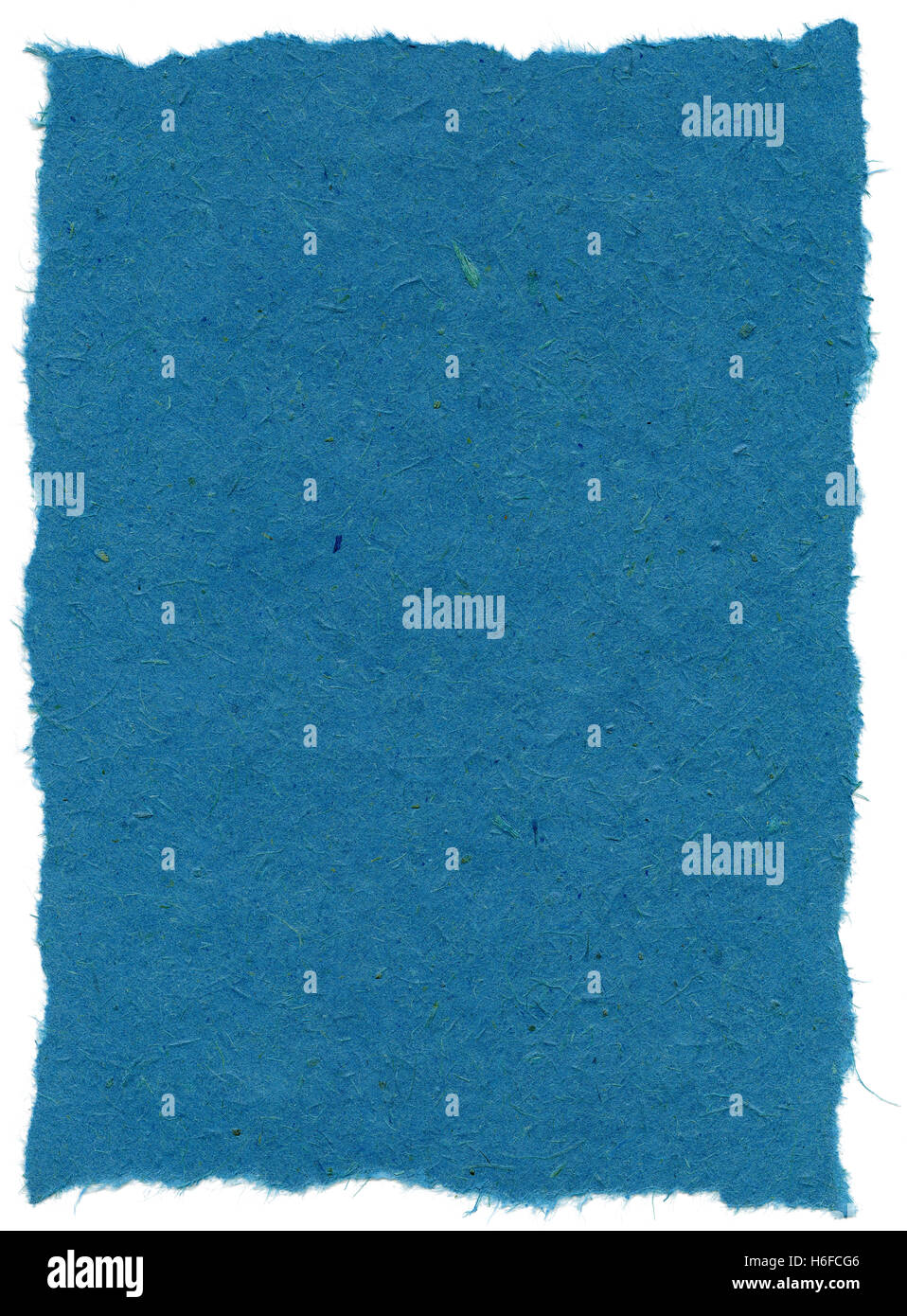 Texture of sapphire blue rice paper with torn edges. Isolated on white ...