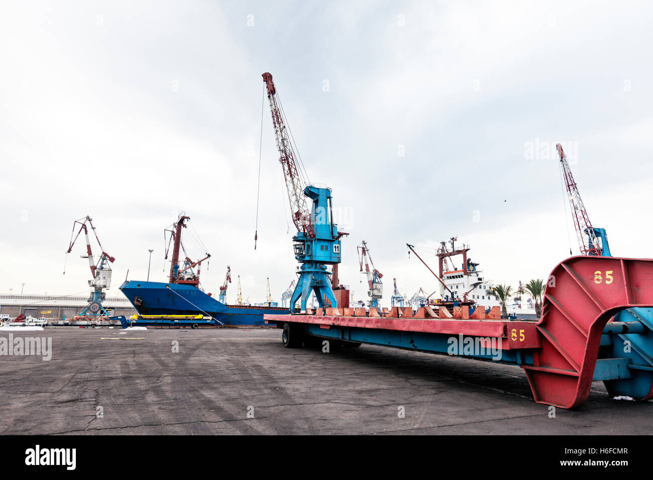 View of a commercial port Stock Photo - Alamy