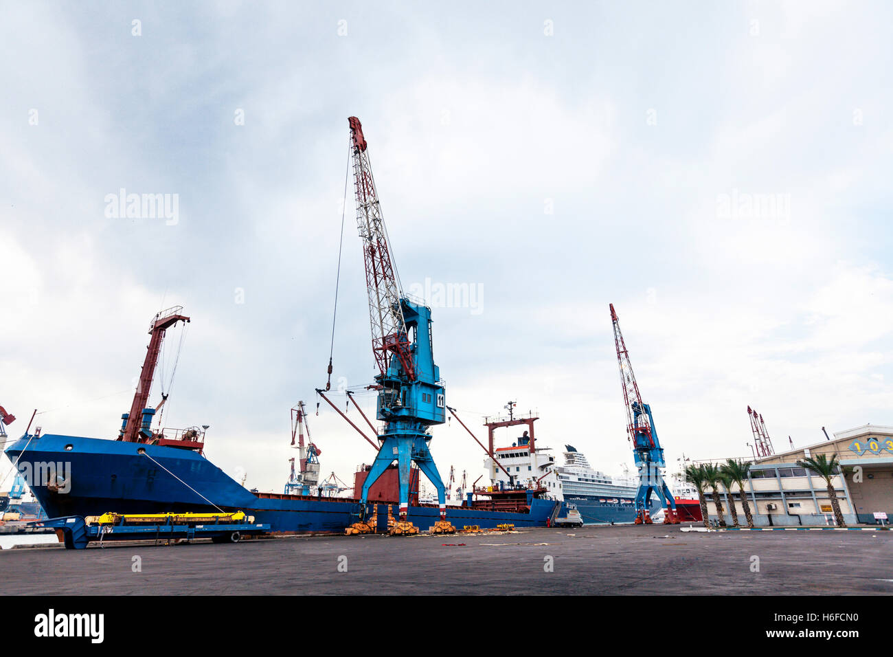 View of a commercial port Stock Photo - Alamy