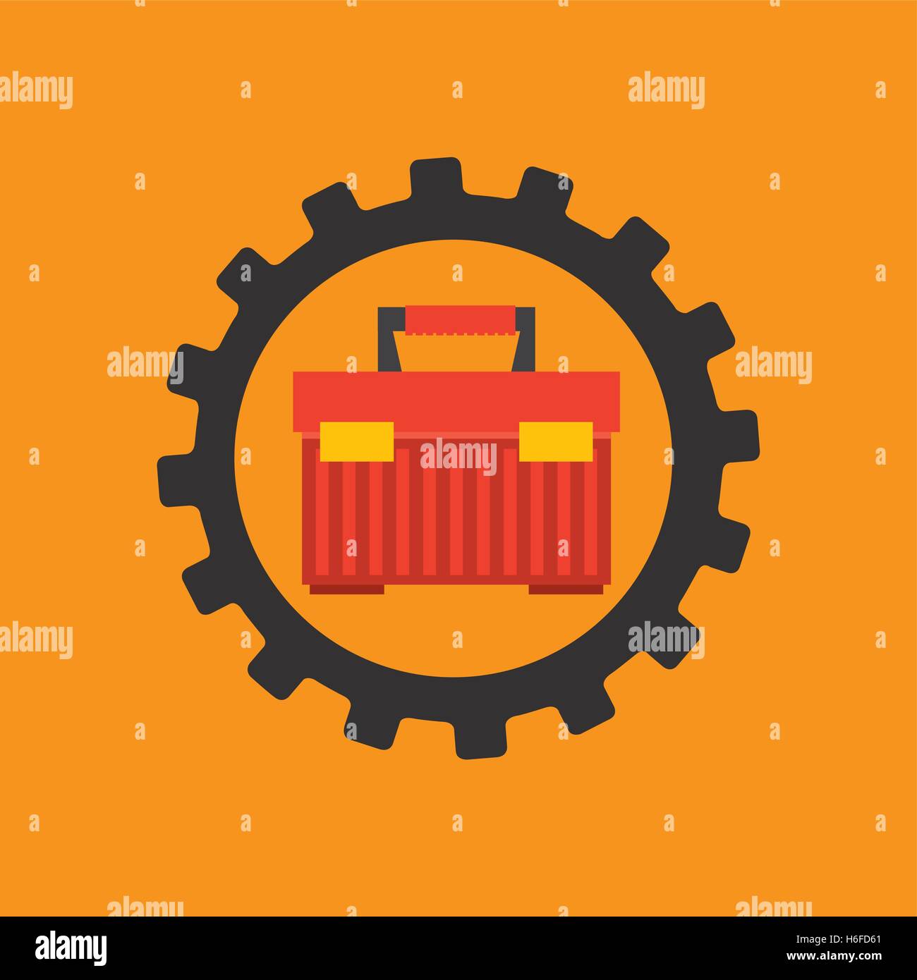 gear construction tool box red vector illustration eps 10 Stock Vector ...