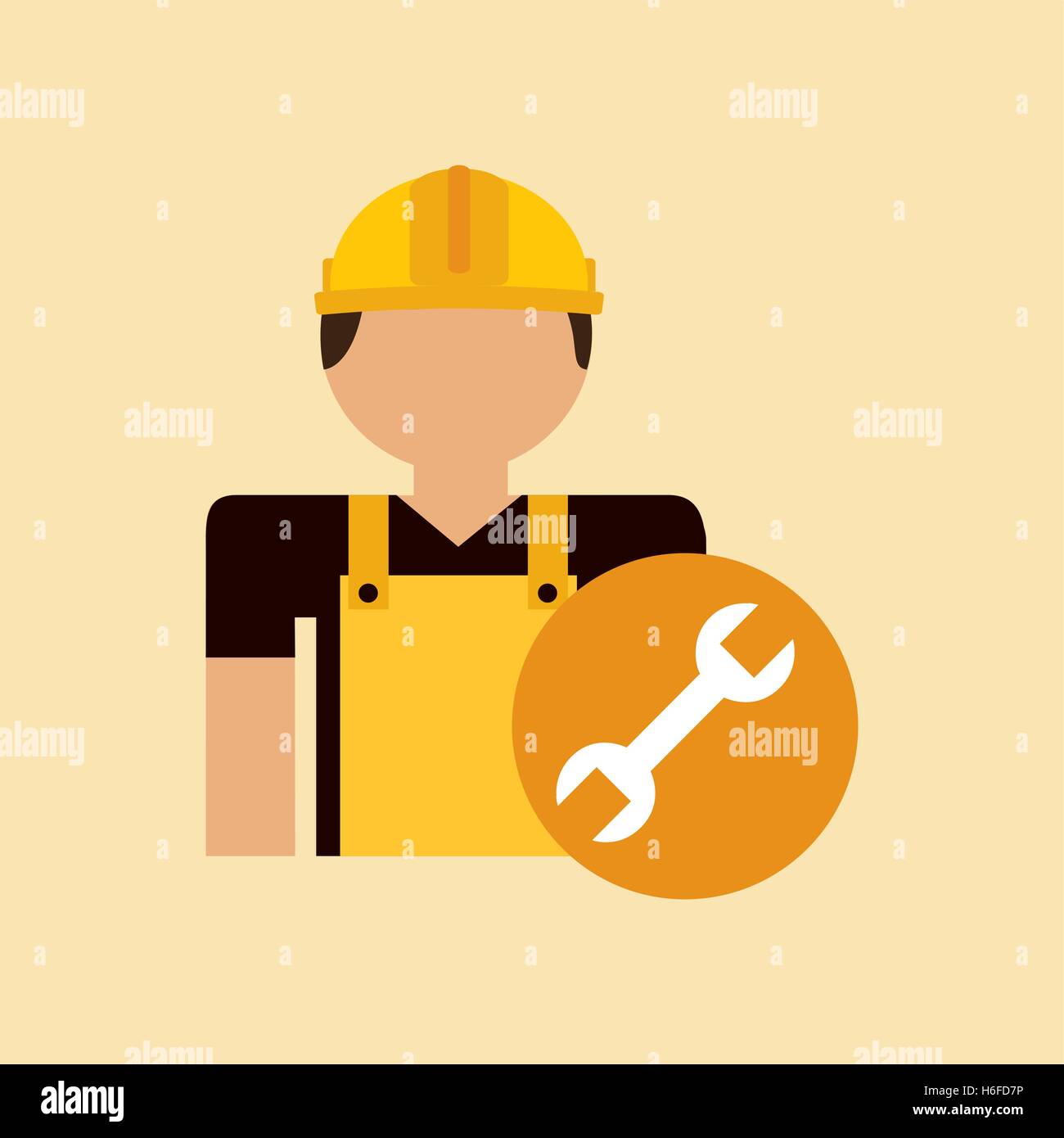 character construction man with tool box wrench vector illustration eps ...