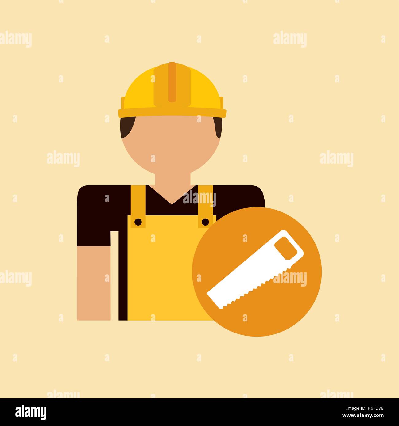 character construction man with tool box saw vector illustration eps 10 ...