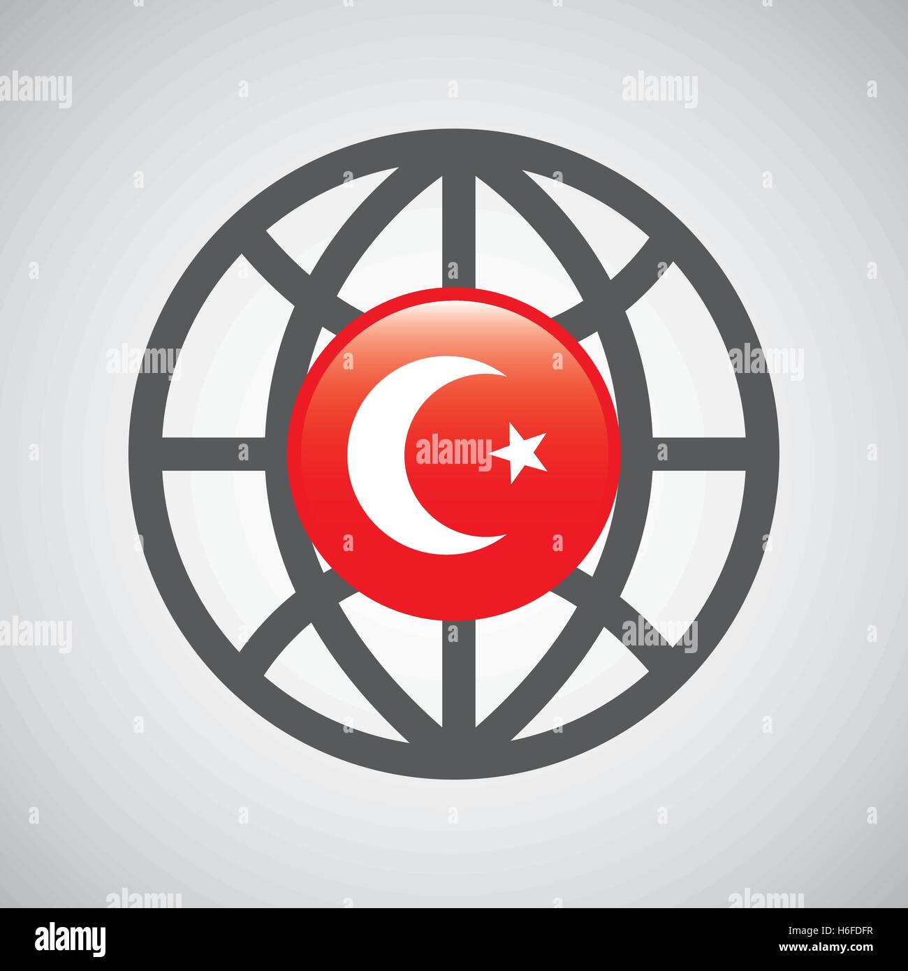 globe sphere flag turkey country button graphic vector illustration eps 10 Stock Vector Image ...