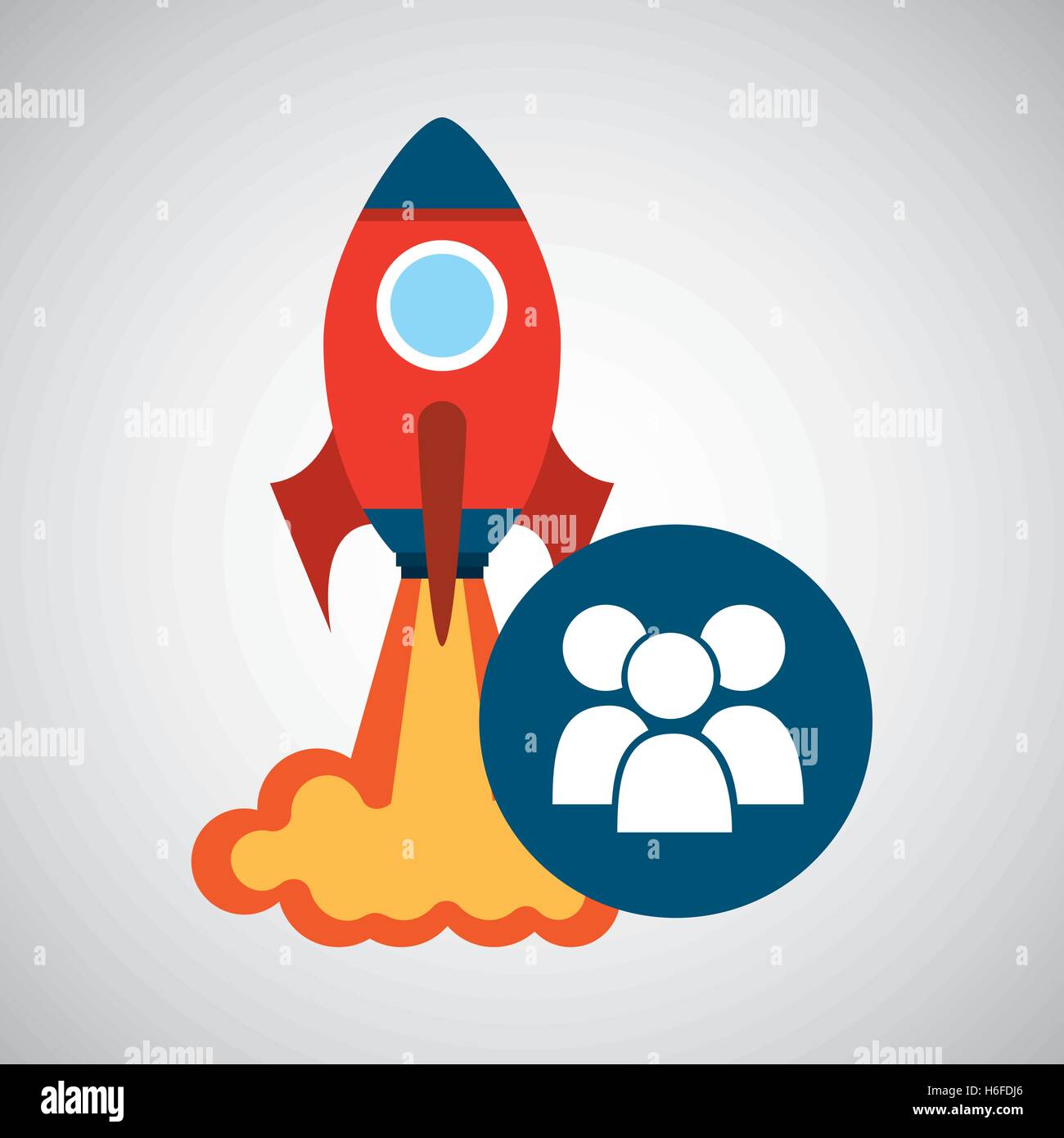 rocket launch start up business group person graphic vector ...