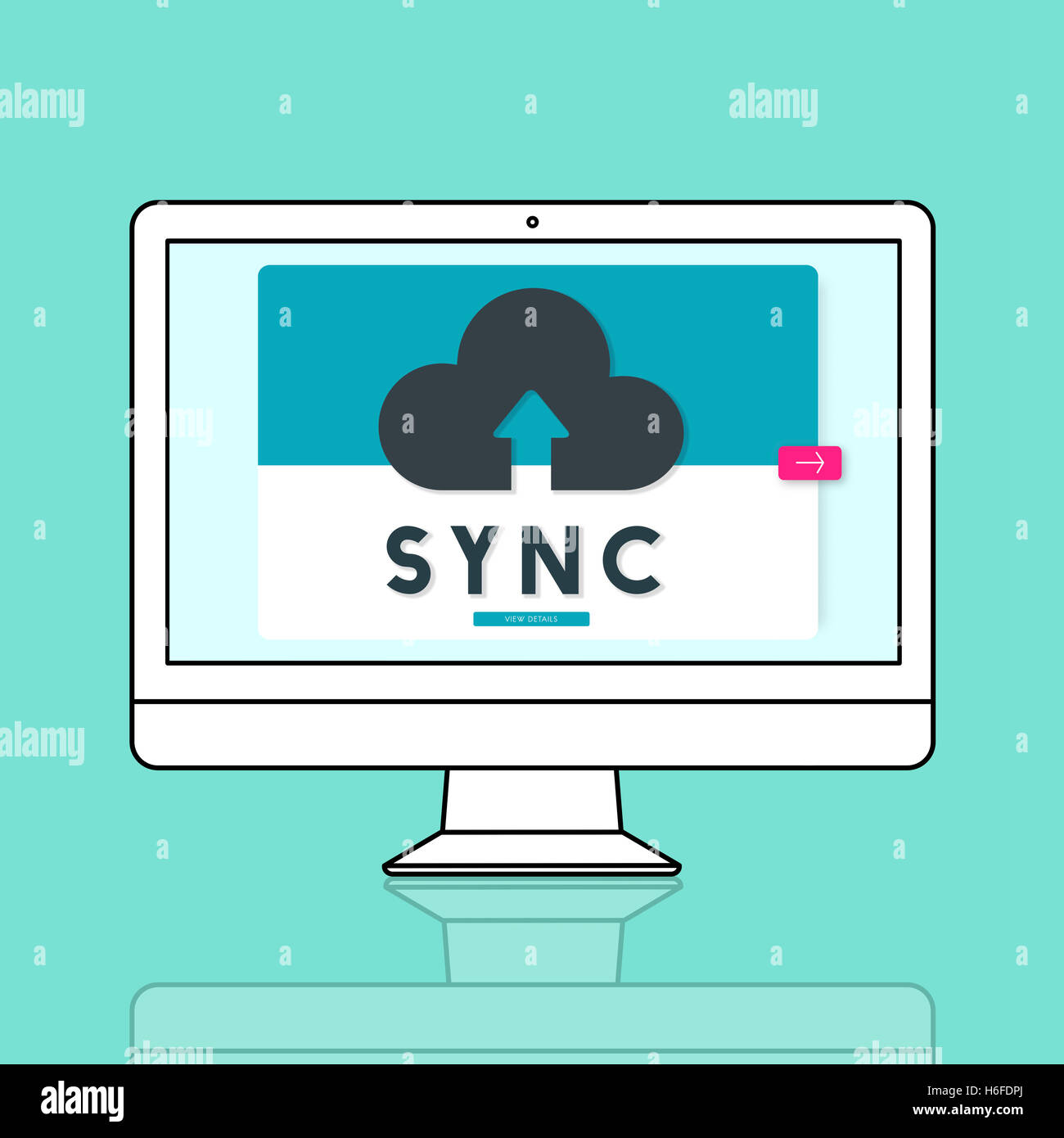 Cloud Backup Upload Transfer Sync Graphic Concept Stock Photo - Alamy