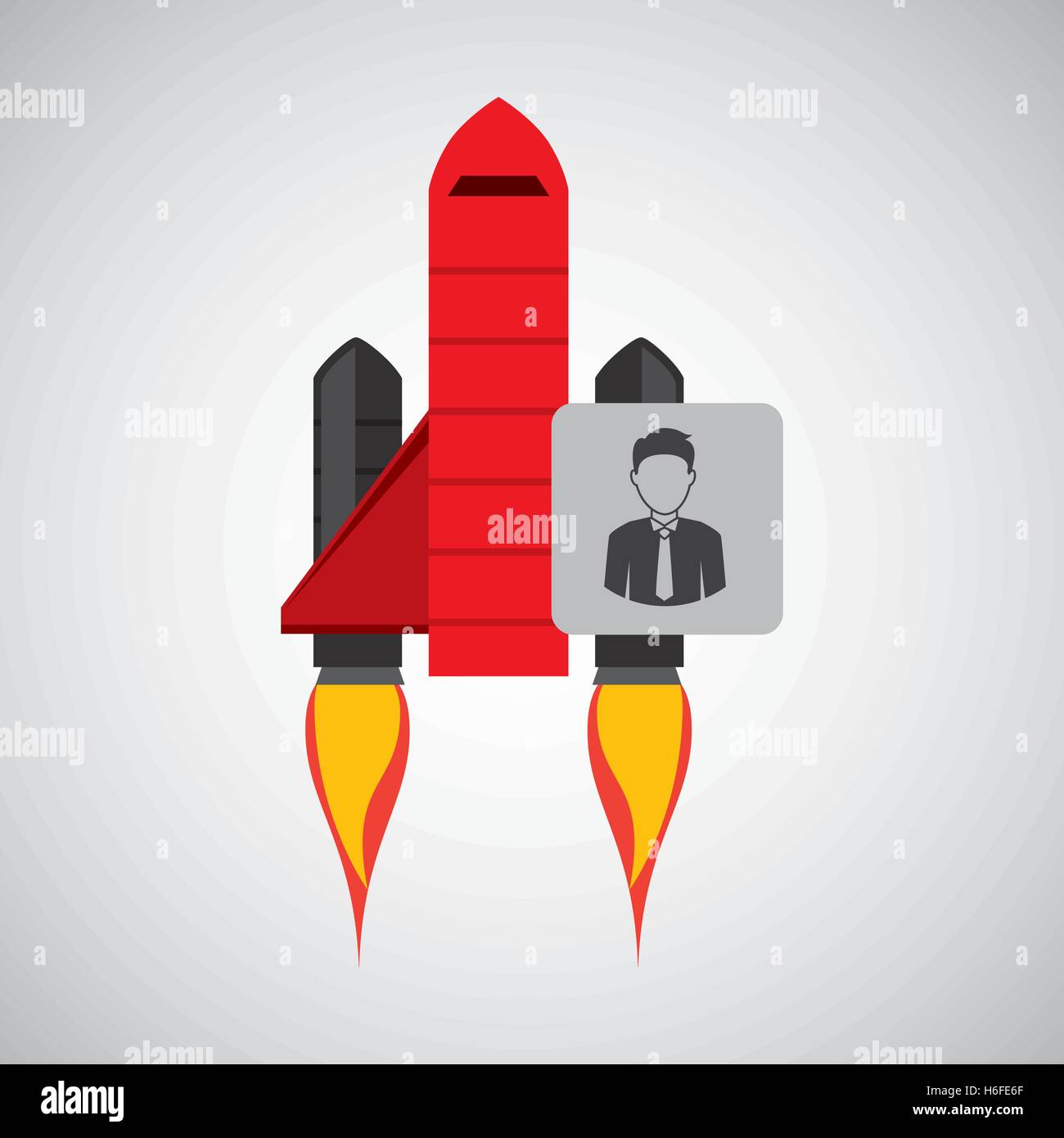 red rocket concept business character vector illustration Stock Vector ...