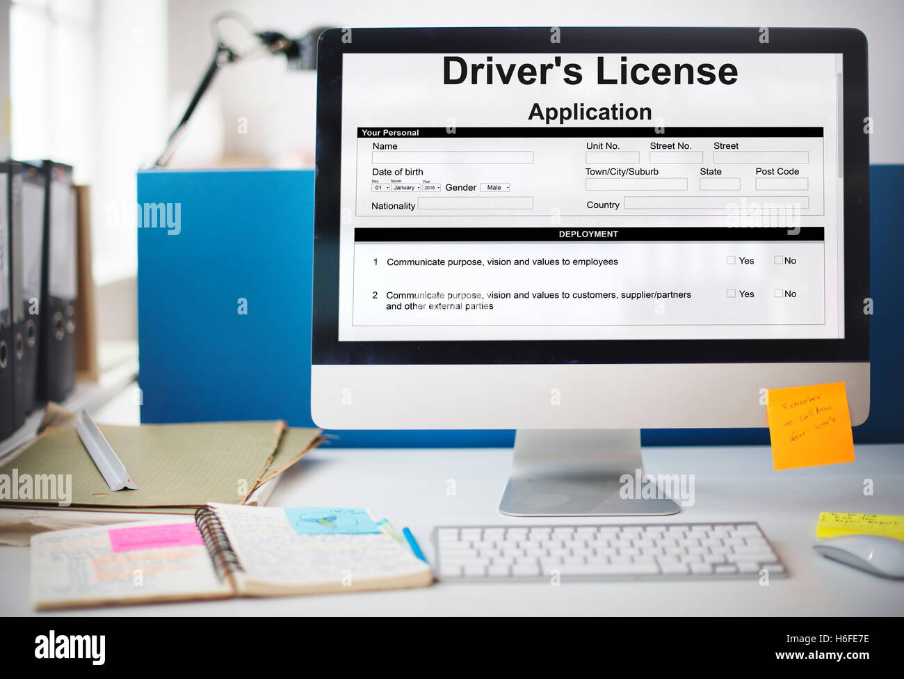Driver’s License Application Permission Form Concept Stock Photo - Alamy