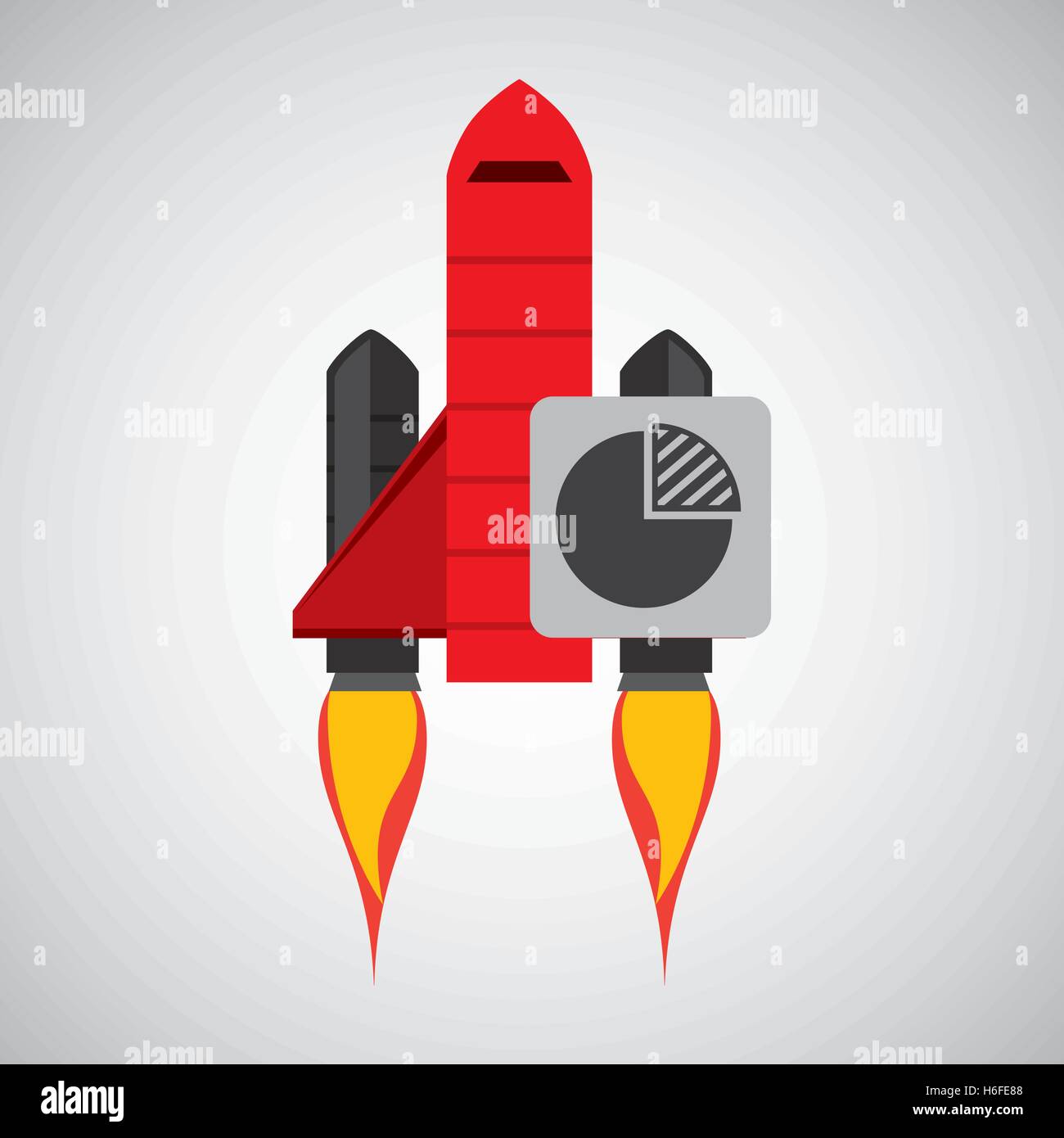 red rocket concept business strategy plan vector illustration Stock ...