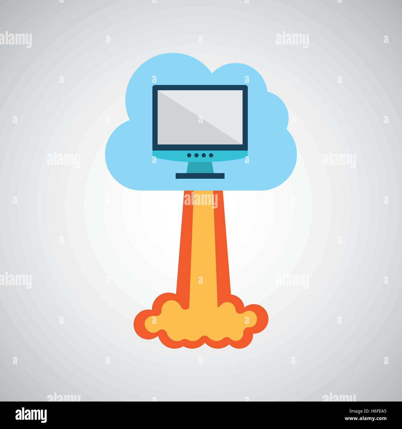 start up business computer cloud graphic isolated vector illustration ...