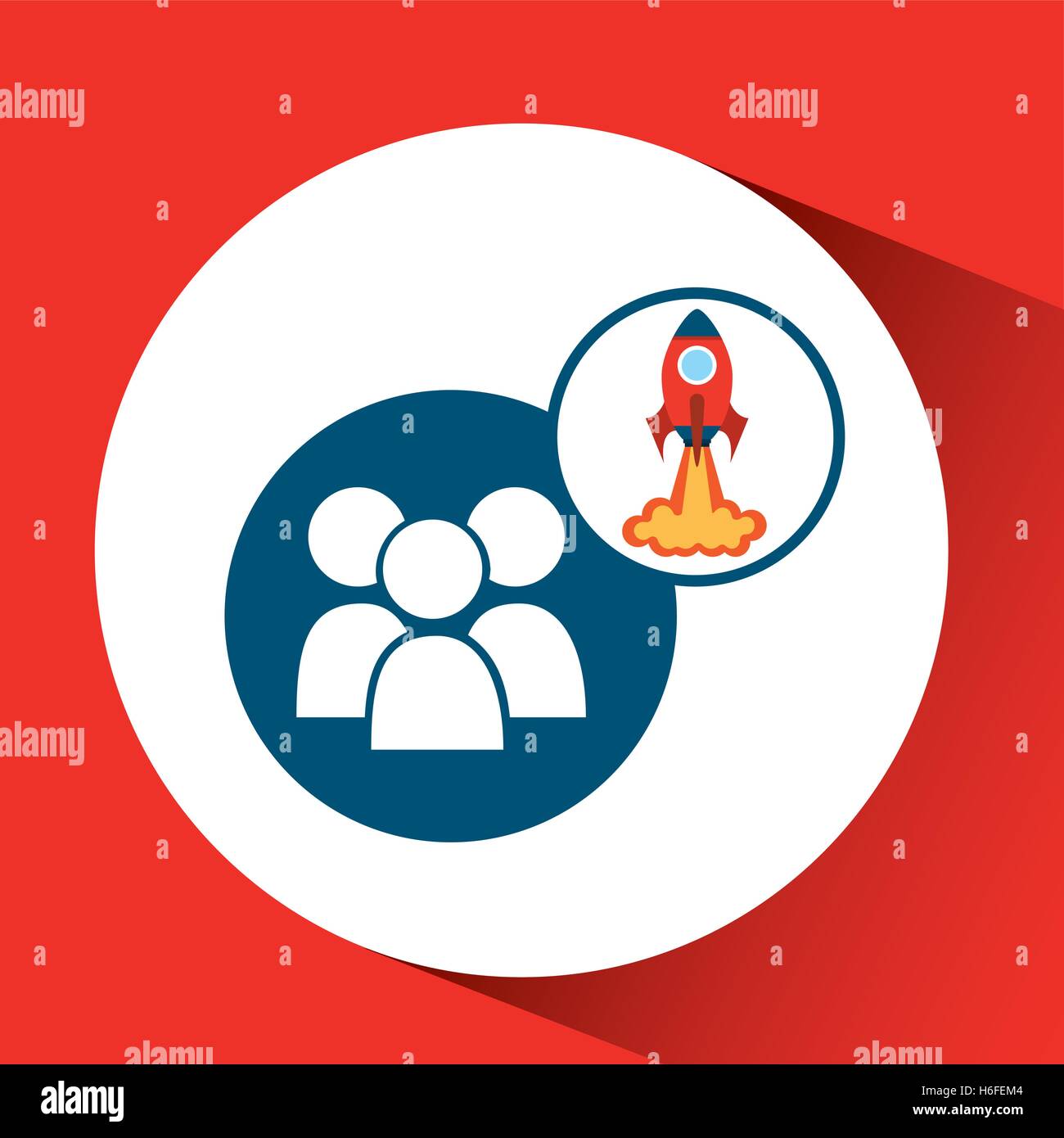 rocket launch start up business group person graphic vector ...