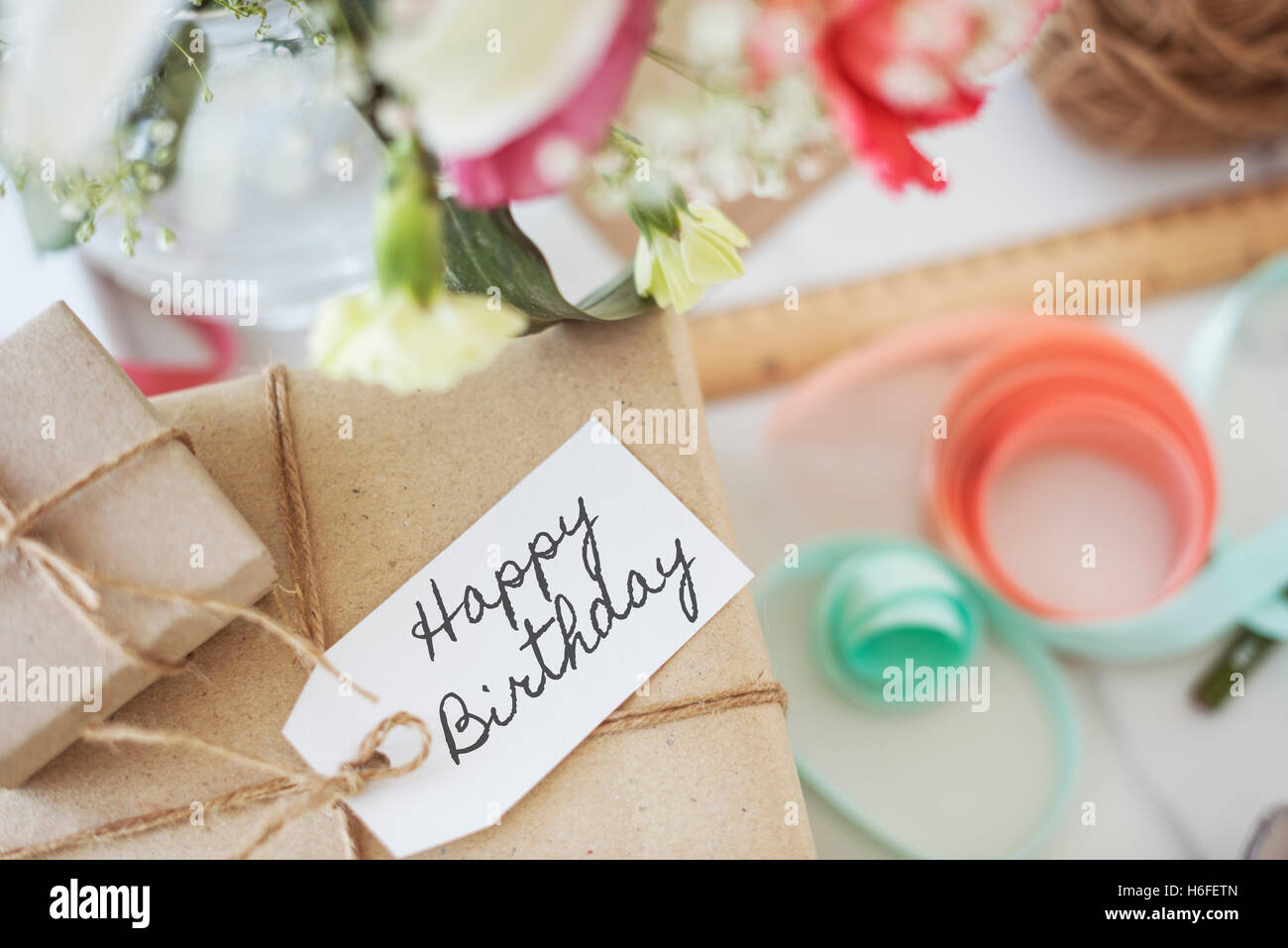 HBD Happy Birthday Celebration Congratulation Party Concept Stock Photo ...