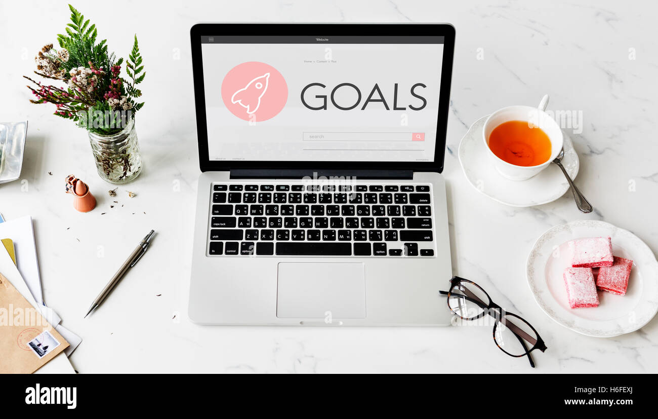 Goals Strategy Business Target Spacehip Graphic Concept Stock Photo - Alamy