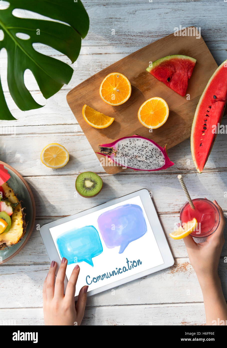 Communication Speech Bubble Symbol Concept Stock Photo - Alamy