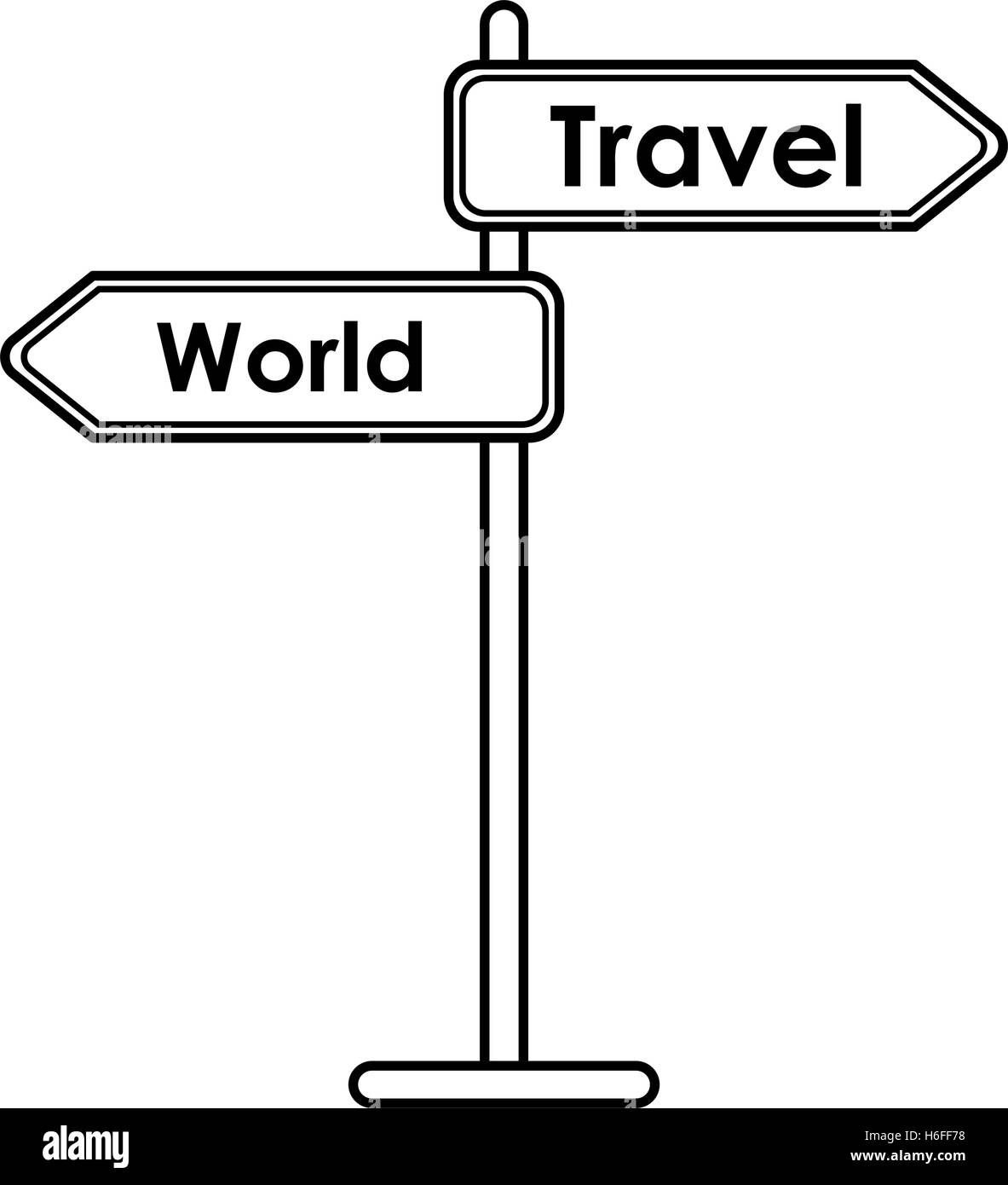 travel and world road sign tourism concept Stock Vector Image & Art - Alamy