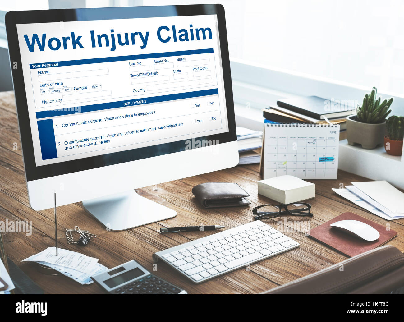 Work Injury Claim Insurance Concept Stock Photo - Alamy