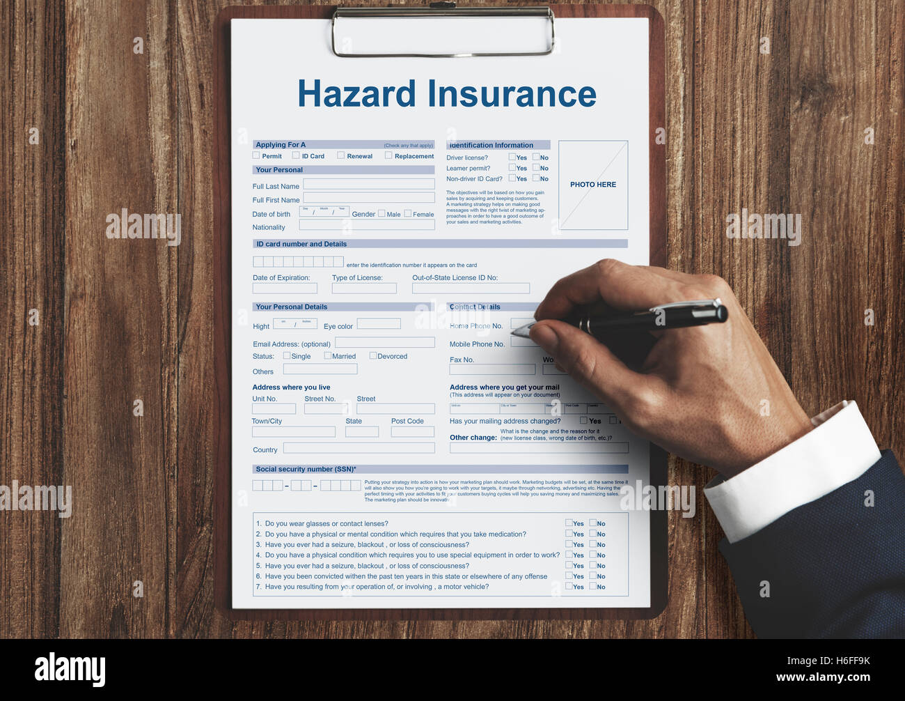 Hazard Insurance Damage Harm Risk Safety Concept Stock Photo - Alamy