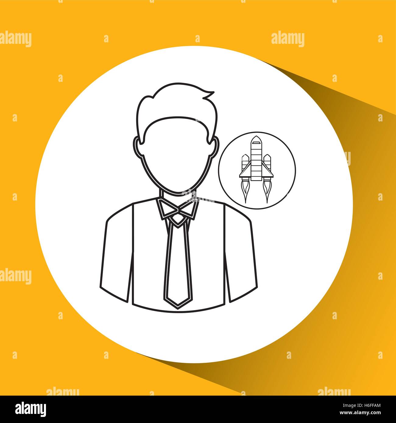 red rocket concept business character vector illustration Stock Vector ...