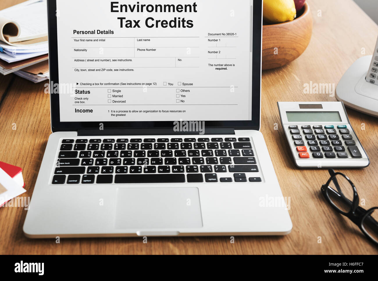 Environment Tax Credits Document Form Concept Stock Photo - Alamy