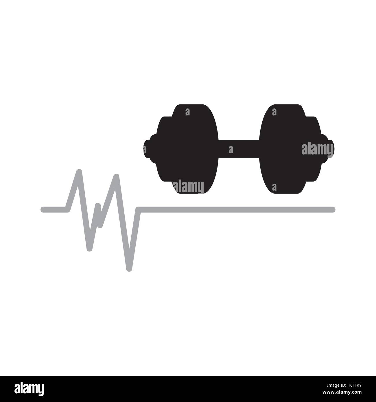 barbell heart rate icon design graphic vector illustration eps 10 Stock ...