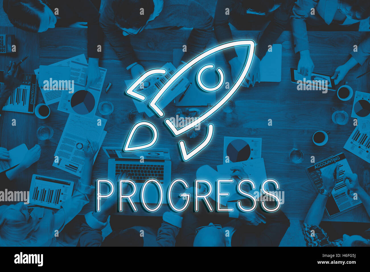 Business goals rocketship target concept hi-res stock photography and ...