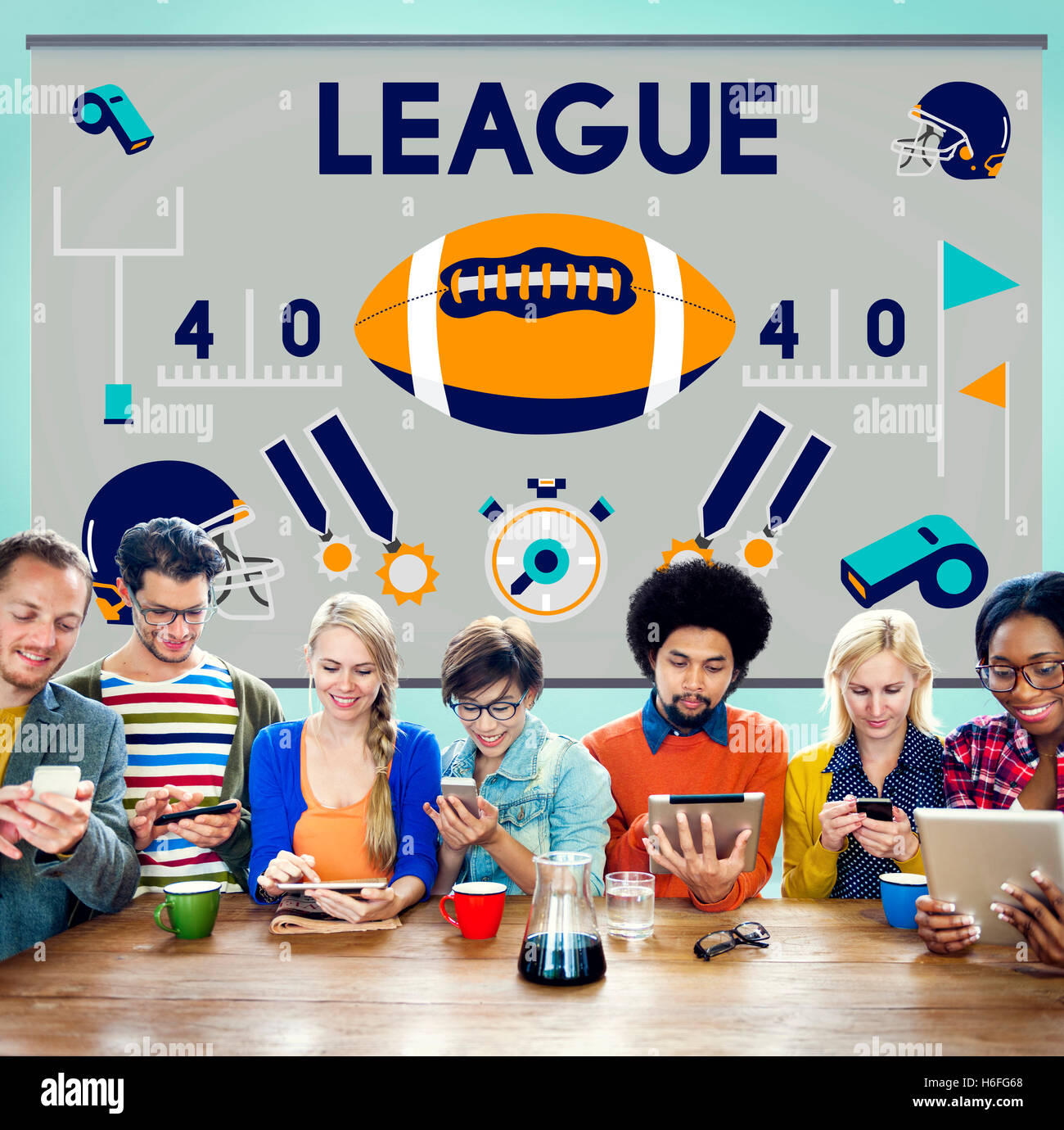 League Sport Fitness Exercise Training Teamwork Winner Concept Stock ...