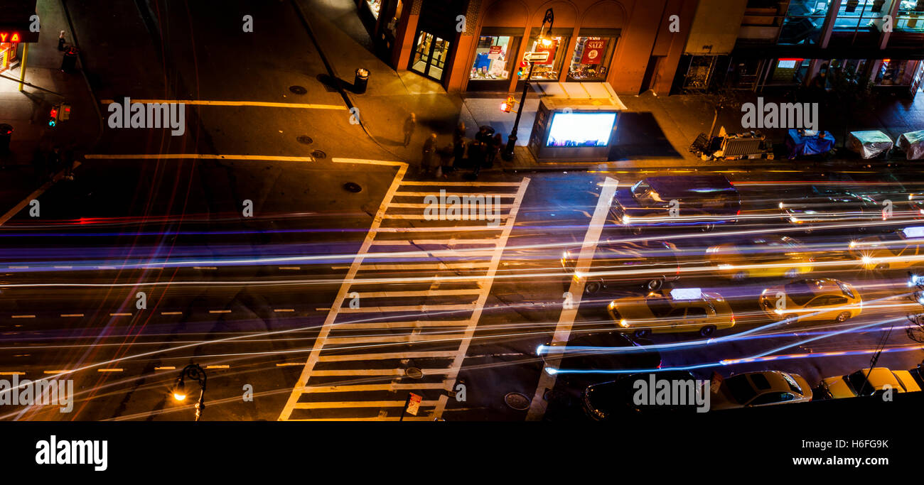 High angle view of the busy intersection between Greenwich ...
