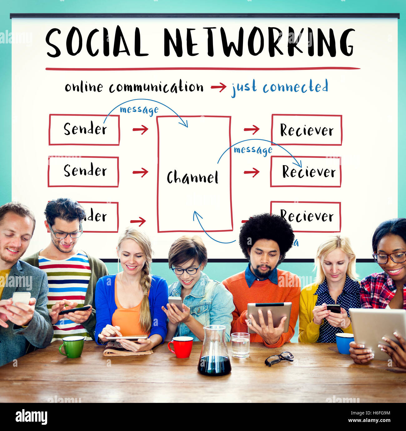 Social Networking Channel Diagram Graphic Concept Stock Photo - Alamy