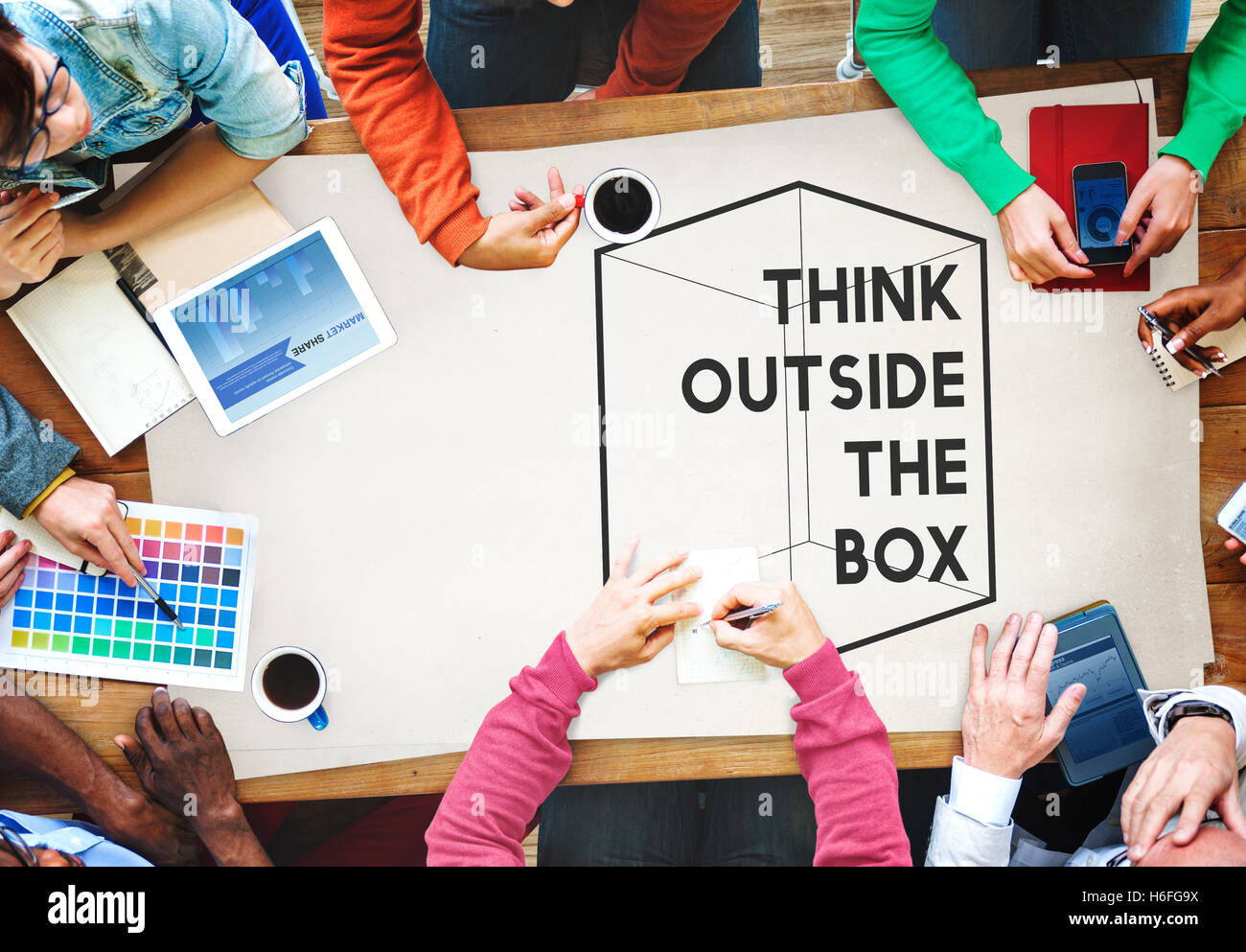 Thinking Out Of The Box Concept Stock Photo - Alamy