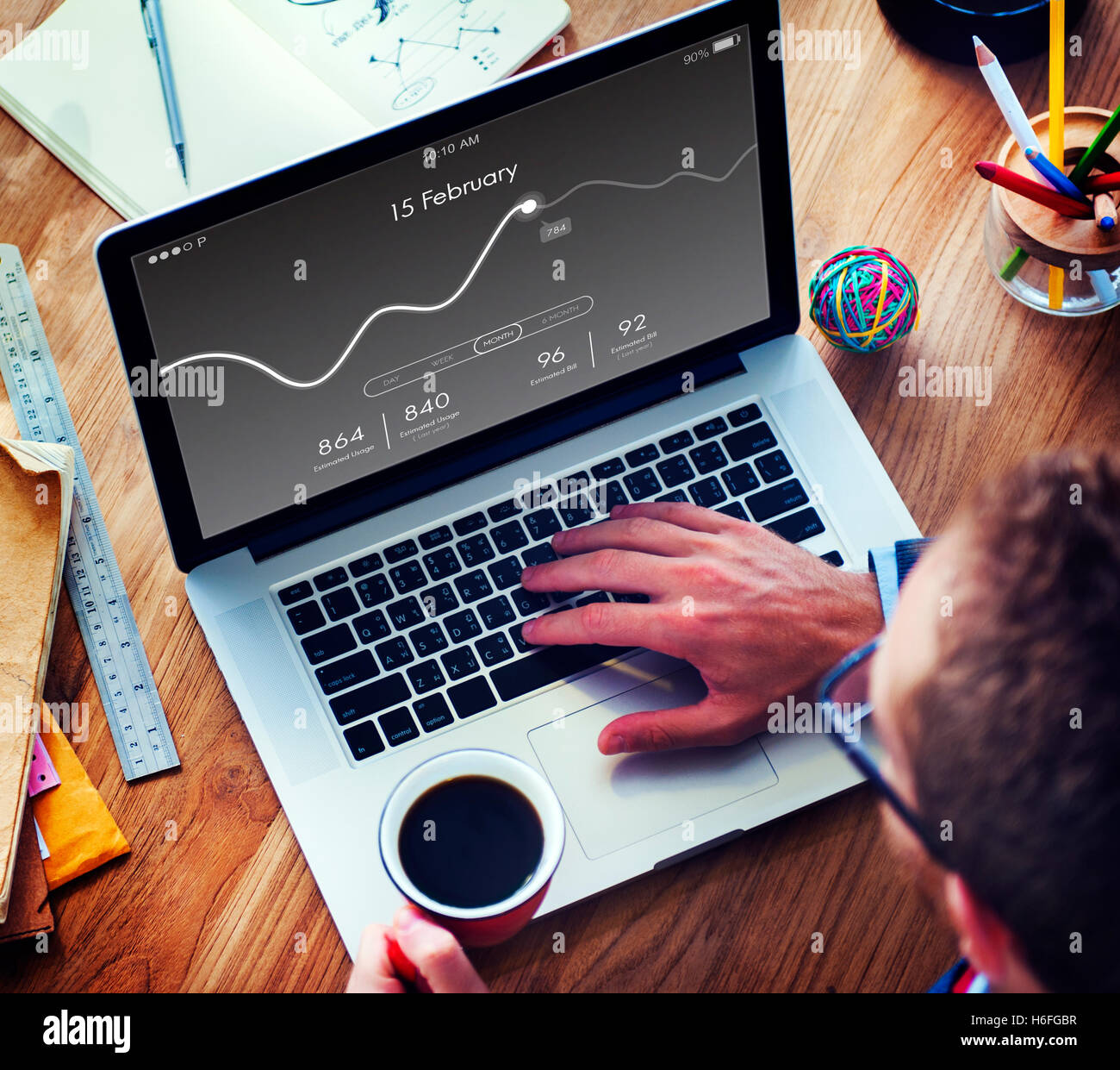 Application Usage Graph Chart Concept Stock Photo - Alamy