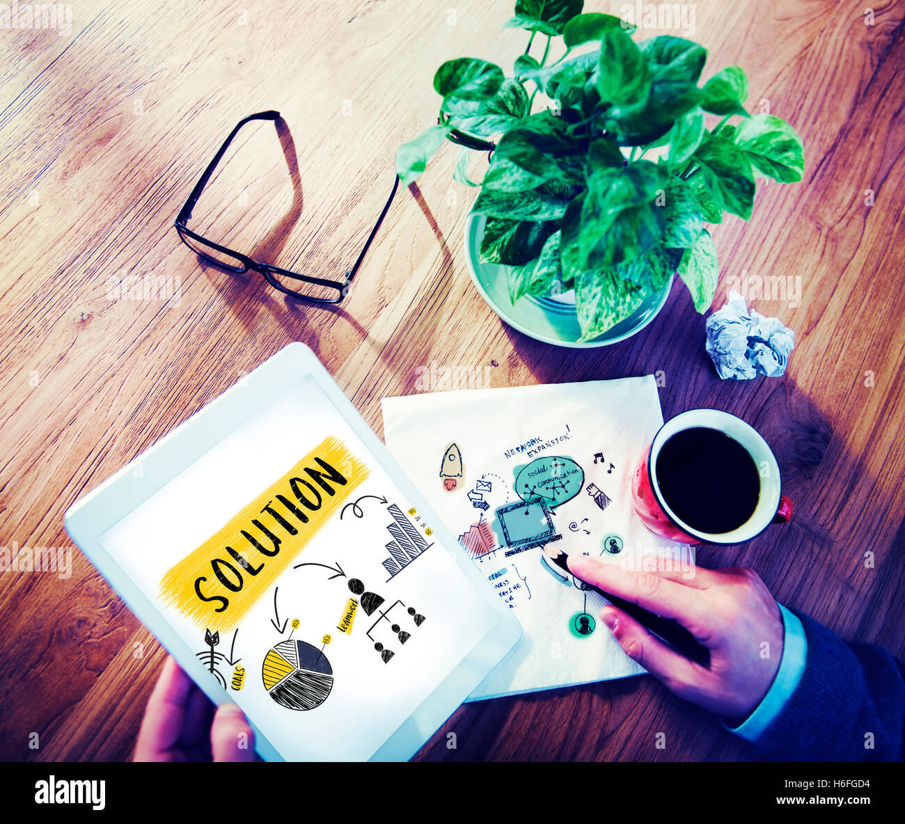 Solution Strategy Planning Branding Chart Concept Stock Photo - Alamy