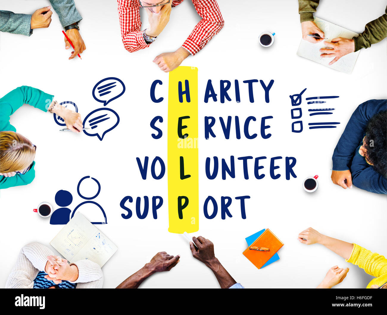 Charity Service Volunteer Support Concept Stock Photo - Alamy