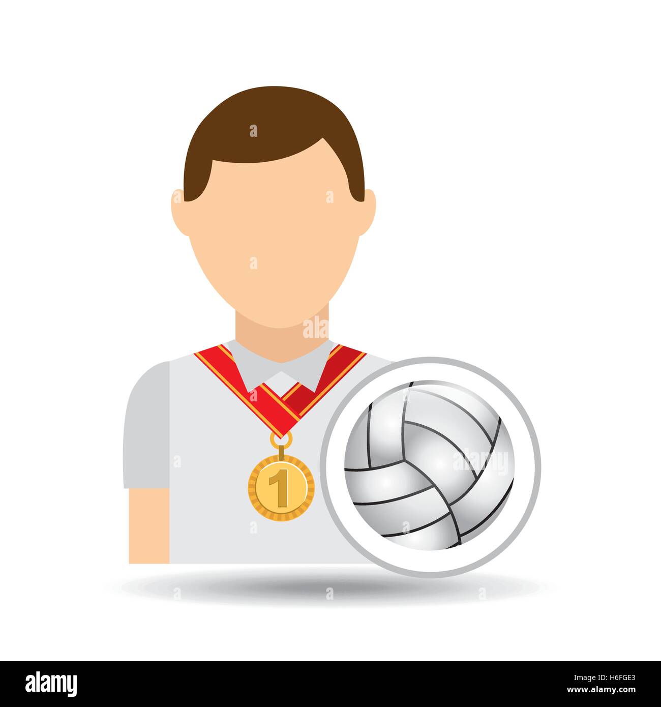 athlete medal volley ball icon graphic vector illustration Stock Vector ...