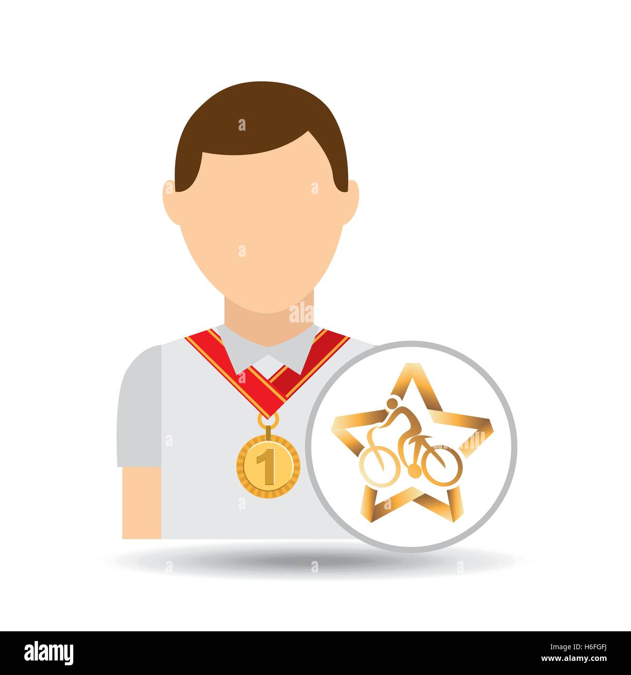 athlete medal cyclist icon graphic vector illustration Stock Vector ...