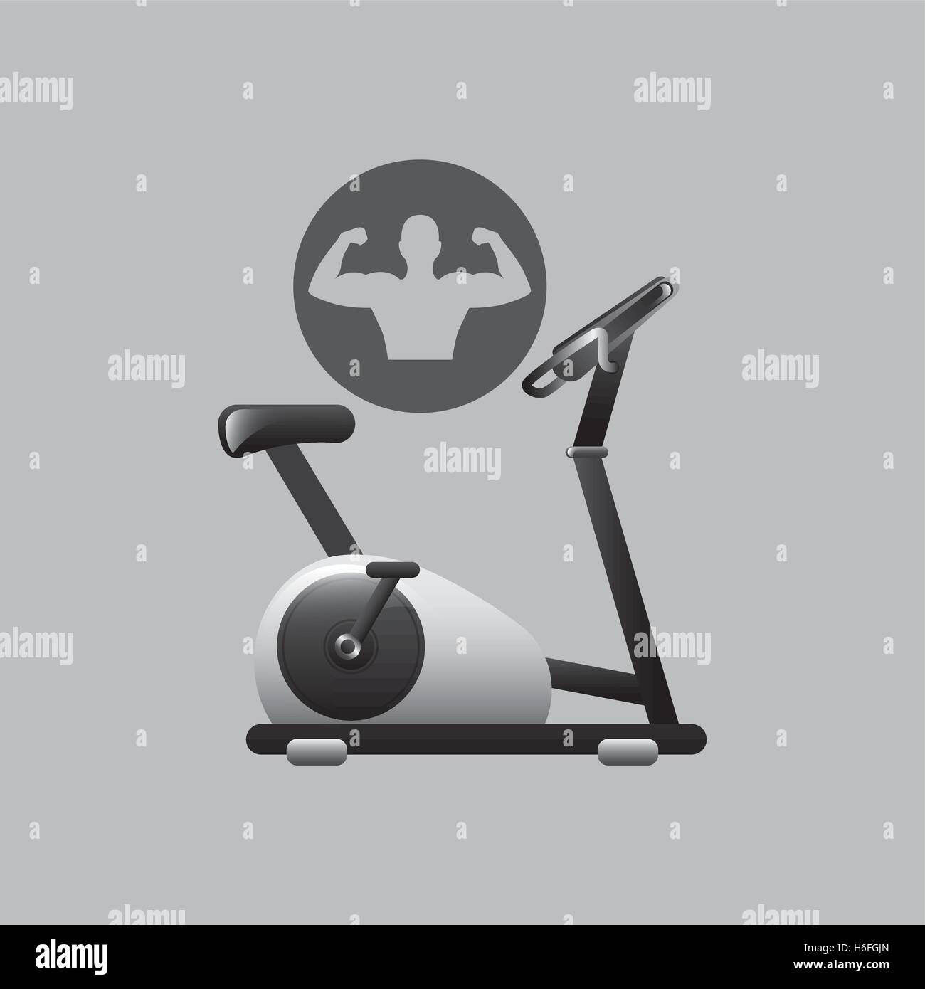 fitness silhouette static bike gym graphic vector illustration eps10 ...