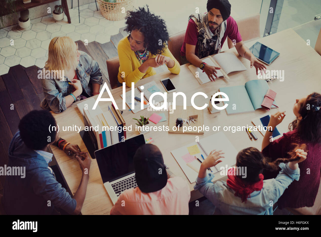 Alliance Team Combine Corporate Partnership Concept Stock Photo - Alamy