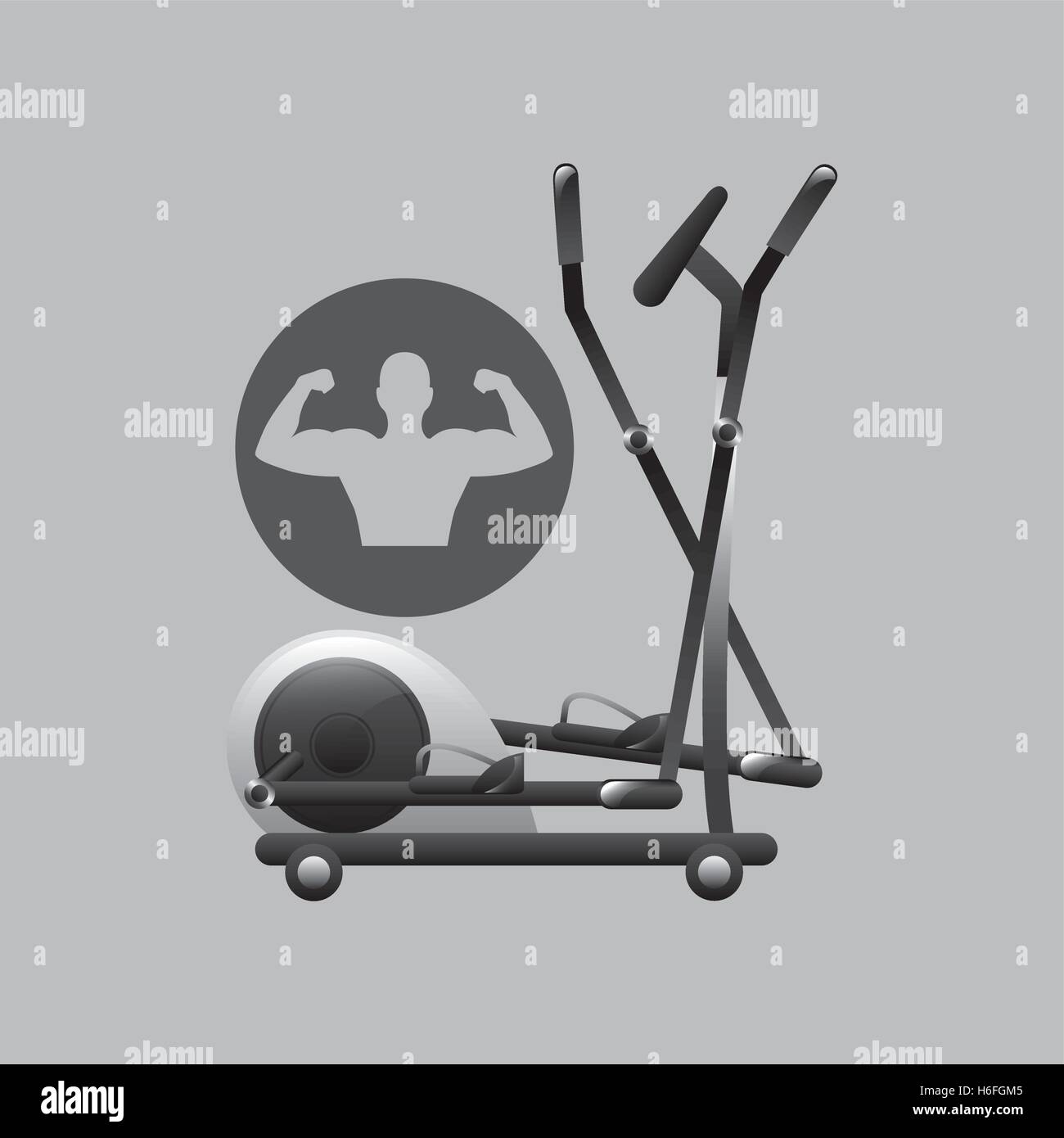 fitness silhouette elliptical machine gym graphic vector illustration ...