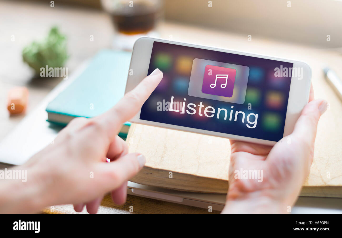 Digital Music Streaming Multimedia Entertainment Online Concept Stock ...