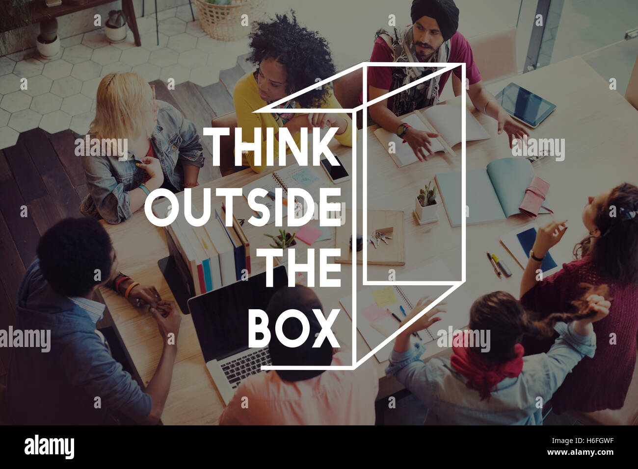 Thinking Out Of The Box Concept Stock Photo - Alamy