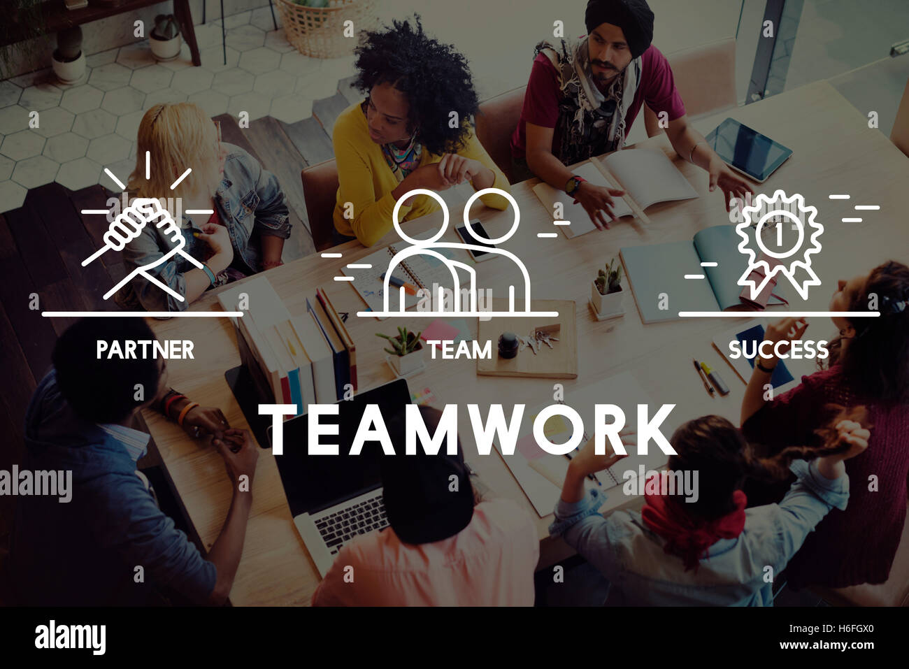 Business Collaboration Teamwork Corporation Concept Stock Photo - Alamy