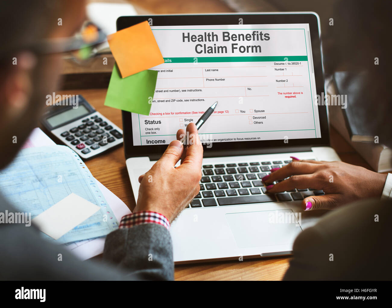 Health Benefits Claim Benefits Form Concept Stock Photo - Alamy