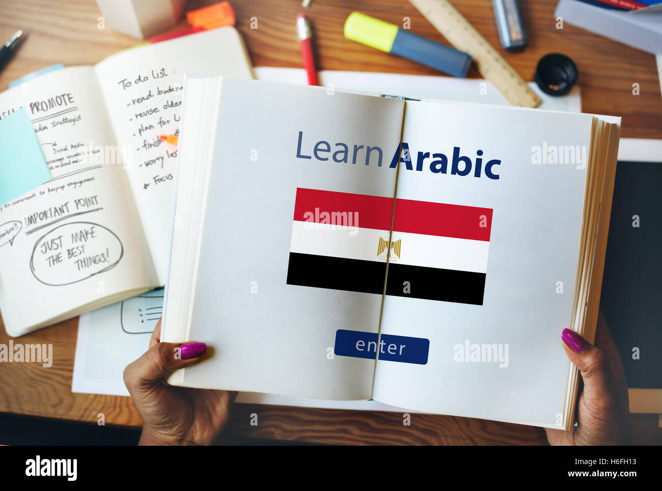 Learn Arabic Language Online Education Concept Stock Photo - Alamy