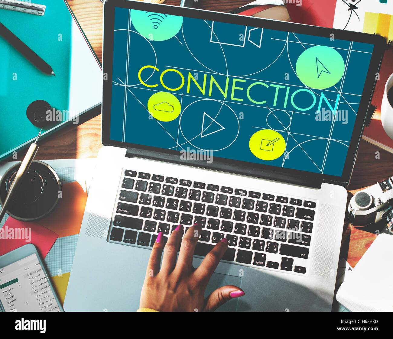 Connection Social Media Internet Multimedia Concept Stock Photo - Alamy