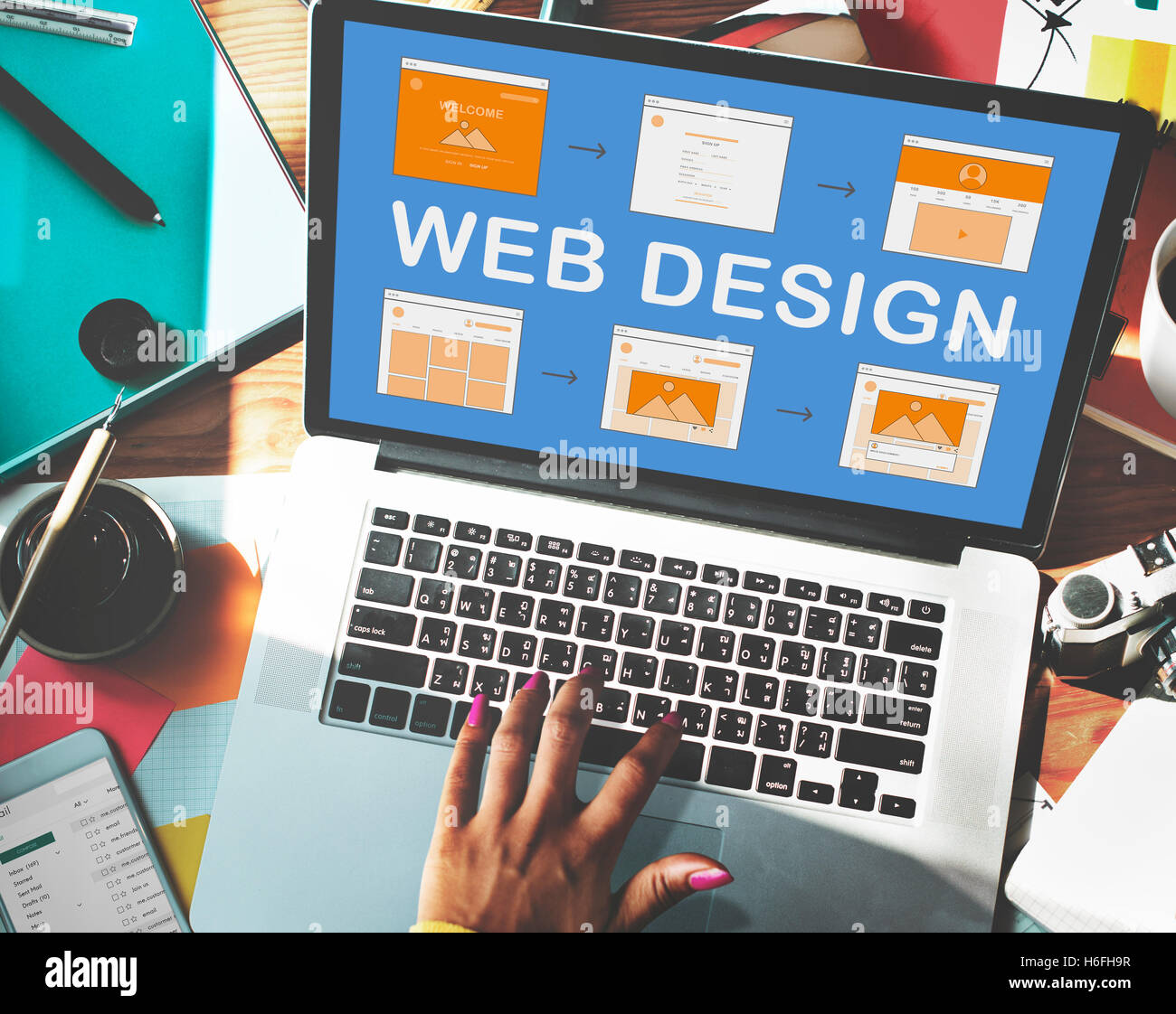 Web Design Work Website Development Concept Stock Photo - Alamy