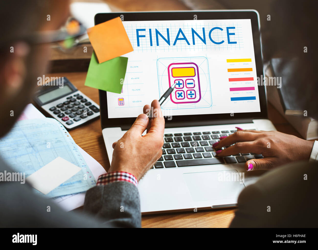 Finance Accounting Calcualtor Calculation Graphic Concept Stock Photo ...